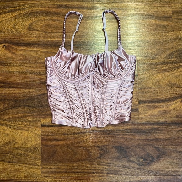 Gilly Hicks | Tops | Gilly Hicks Satin Corset Top Mauve | Poshmark